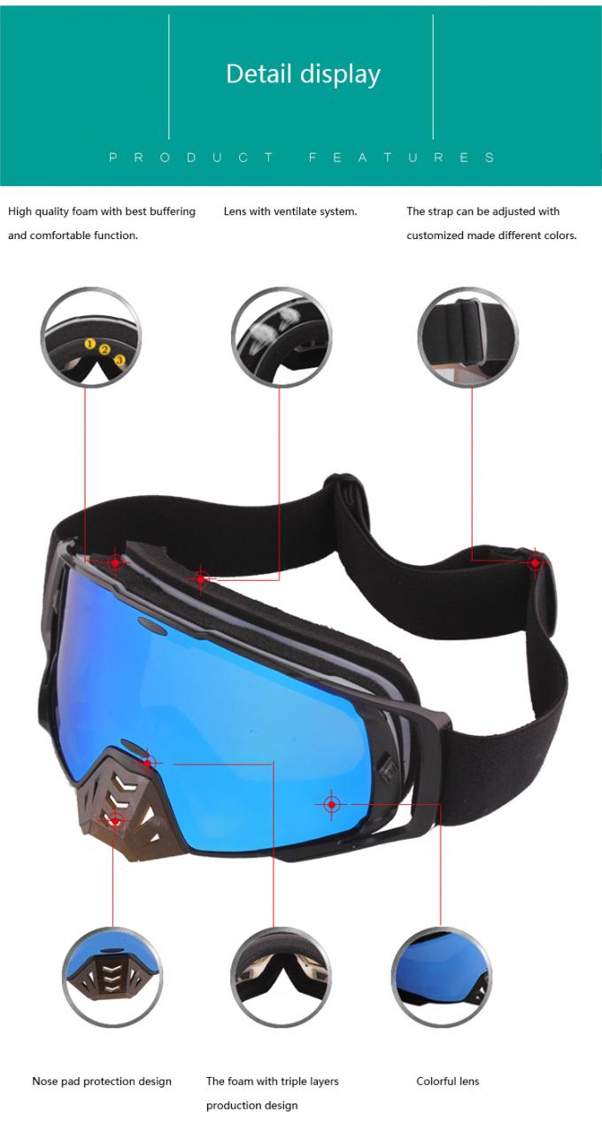 Lightweight Ski Goggles Cylindrical Design HD PC Lens Anti Snow Blindness